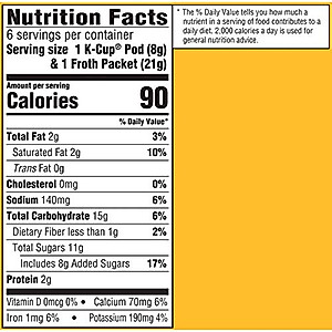 Gevalia Frothy 2-Step Mocha Latte Espresso Keurig K-Cup® Coffee Pods & Froth Packets Kit (6 ct Box)