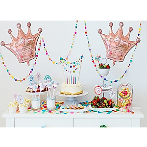 3Pcs Crown Balloons Foil Helium Mylar Balloon Rose Gold,For Birthday Party Decorations