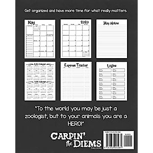 Zoologist 2020-2021 Calendar and Notebook: If You Think My Hands Are Full You Should See My Heart: 2-year Monthly Organizer (Jan 2020 - Dec 2021); ... Notes Pages, Expense Log, Password Logins