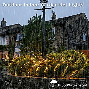 20ft x 13ft Christmas Net Lights Outdoor Mesh Lights - 660 LED Waterproof 8 Modes Remote Timer Dimmable Ceiling Fairy Blanket Lights Plug In for Canopy Roof Wall Bush Lawn Yard Garden (Warm White)