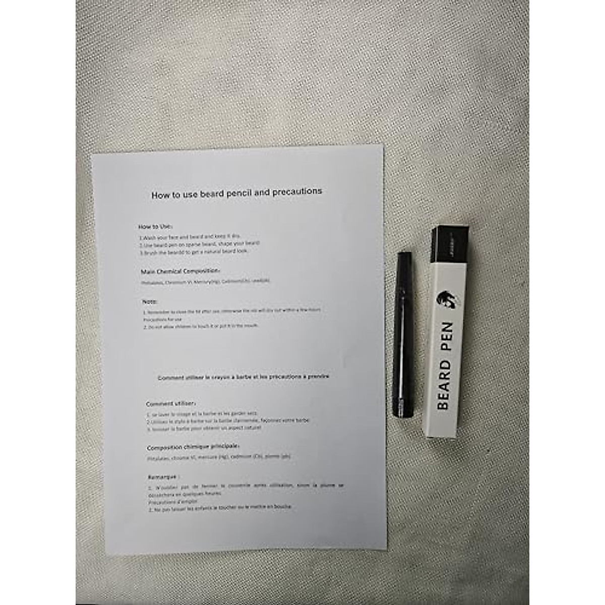 Beard Pencil Filler for Men - Sweat Proof, Water Resistance, Long Lasting & Natural Finish barber Pencil, Mustache Repair Shape (BLACK)