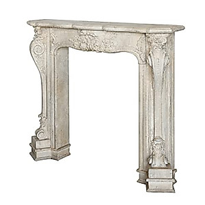 Creative Co-Op Decorative Wood Fireplace Mantel With Distressed Finish, White