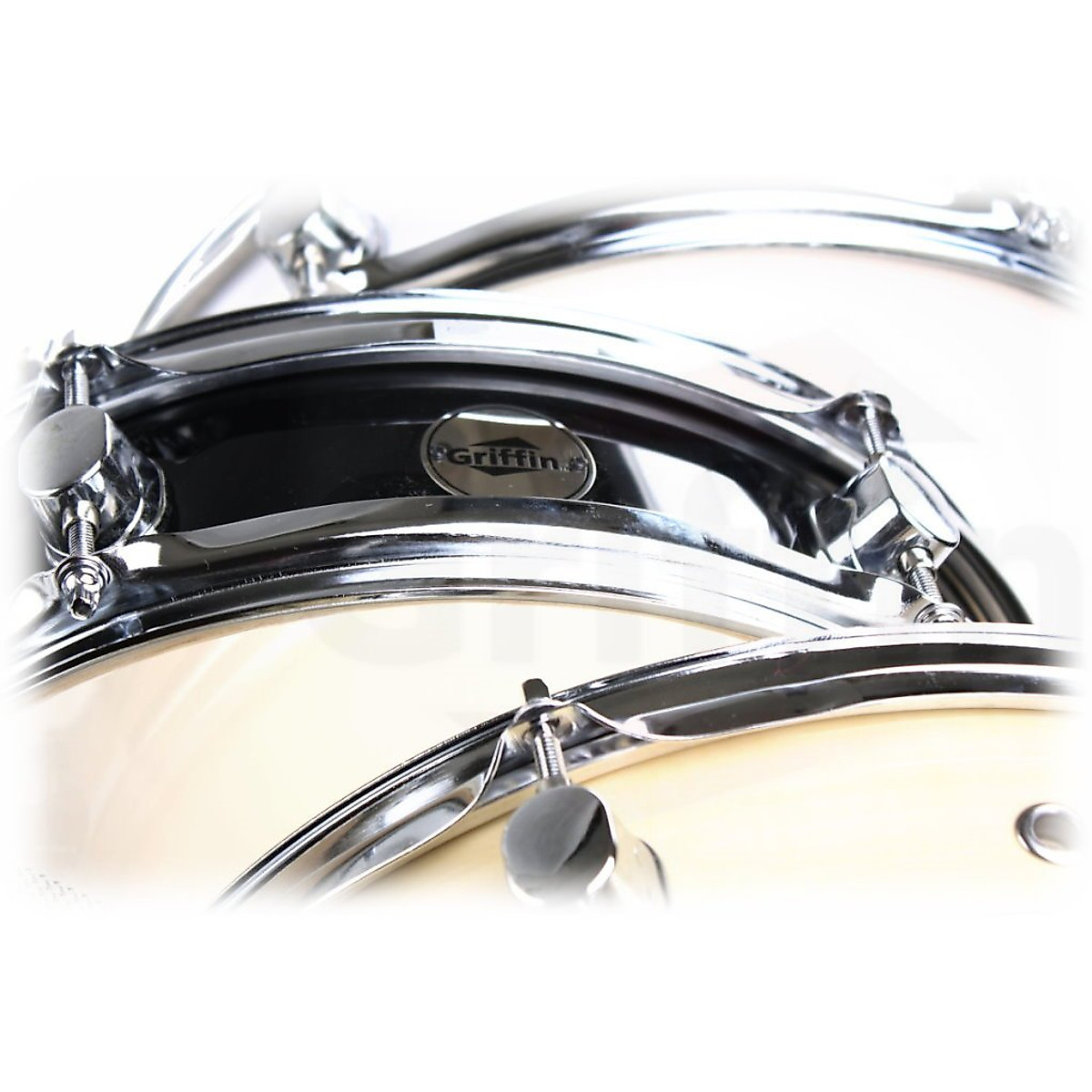 Piccolo Snare Drum 13" x 3.5" by GRIFFIN | 100% Poplar Wood Shell with Black PVC & White Coated Drum Head | Drummers Acoustic Marching Kit Percussion Instrument with Snare Strainer Throw Off Set
