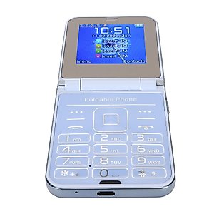 2.6in Senior Cellphone, Flip Phone with Dual Screen Display, Big Buttons and Digits, One Key Quick Dial, Clear and Sound, HD Camera, Built in LED Flashlight for Elderly (Blue)