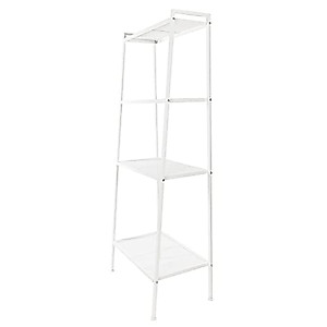WEI WEI GLOBAL 4-Tier Ladder Shelf Bookcase - Metal Bookshelf - Open Shelf Display Rack Storage Organizer for Home, Office, Living Room, Bedroom, Kitchen, and Bathroom - White
