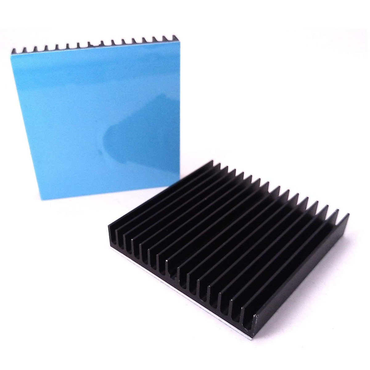 Easycargo 60mm Heatsink Kit + pre Applied 3M 8810 Thermal Conductive Adhesive Tape, Cooler Aluminum Heat Sink Set for Cooling GPU SSD WiFi Module LED Panel (2pcs 60x60x10m Black)