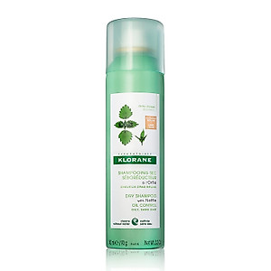 Klorane Dry Shampoo With Nettle and Natural Tint, Nettle for Brunette, Oily Hair and Scalp, Regulates Oil Production, Paraben & Sulfate-Free, 3.2 oz (Pack of 1)
