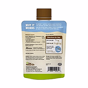 Pet Naturals BusyButter Easy Squeeze Calming Peanut Butter for Dogs, 6 Pouches - Great for Treats, Lick Mats, Training, Calming, and Occupier Toys