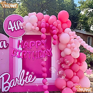 16 Inch Happy Birthday Balloon, Hot Pink Happy Birthday Balloons Banner Aluminum Foil Letters Balloons for Birthday Party Decorations Supplies