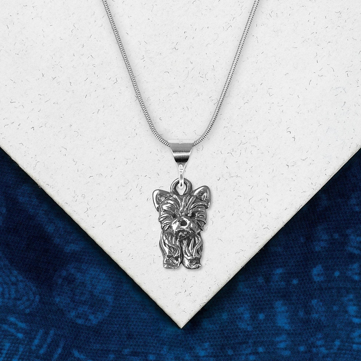 The Magic Zoo Sterling Silver Yorkie Puppy Pendant – Handcrafted in the USA – Yorkie Gifts for Women – Yorkshire Terrier Gifts