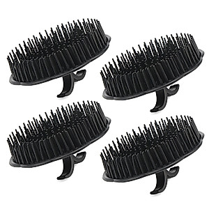 Segbeauty Mens Shampoo Brush, 4pcs Scalp Massage Brushes, Massage Hair Brush Floriated Shower Comb for Deep Cleaning Hair Men's Hand Brush Plastic Growth Beard Brush Pet Grooming Round Palm Brush