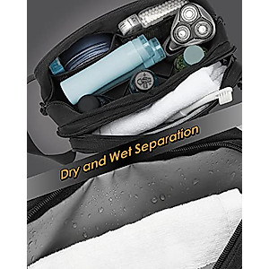 TACTICISM Toiletry Bag for Men - Dry Wet Separate Travel Toiletry Bag, Tactical Molle Dopp Kit for Men with Large Capacity, Water-Resistant Shaving Bag for Adult Women for Travel, Black