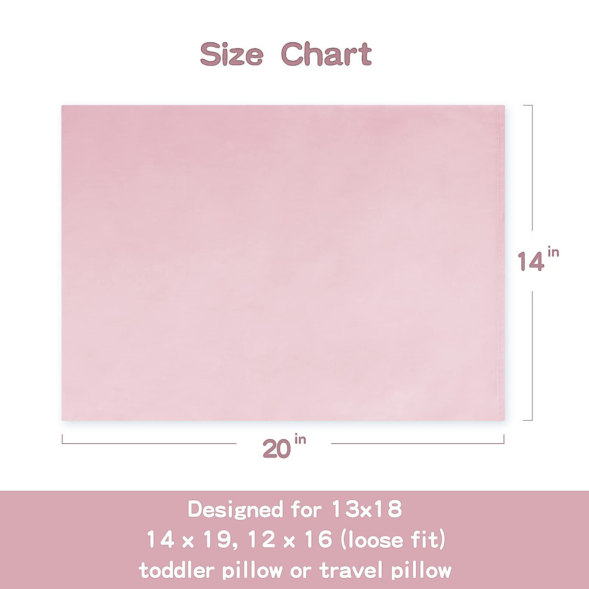 Organic Cotton Toddler Pillowcase 2 Pack, 14 x 20 Travel Pillow Case Cover for Babies, Kids, Boys and Girls, Soft and Breathable Small Pillow Cases with Envelope Closure, Pink