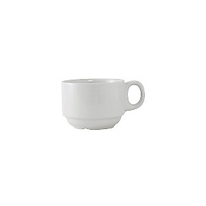 Tuxton China ALF-0703 Cup, 7 oz., 3-1/4" Dia. x 2-1/2"H, Stackable, Microwave & Dishwasher Safe, Oven Proof, Fully vitrified, Lead-Free, TuxCare, Healthcare, Alaska/Colorado, Case of 36