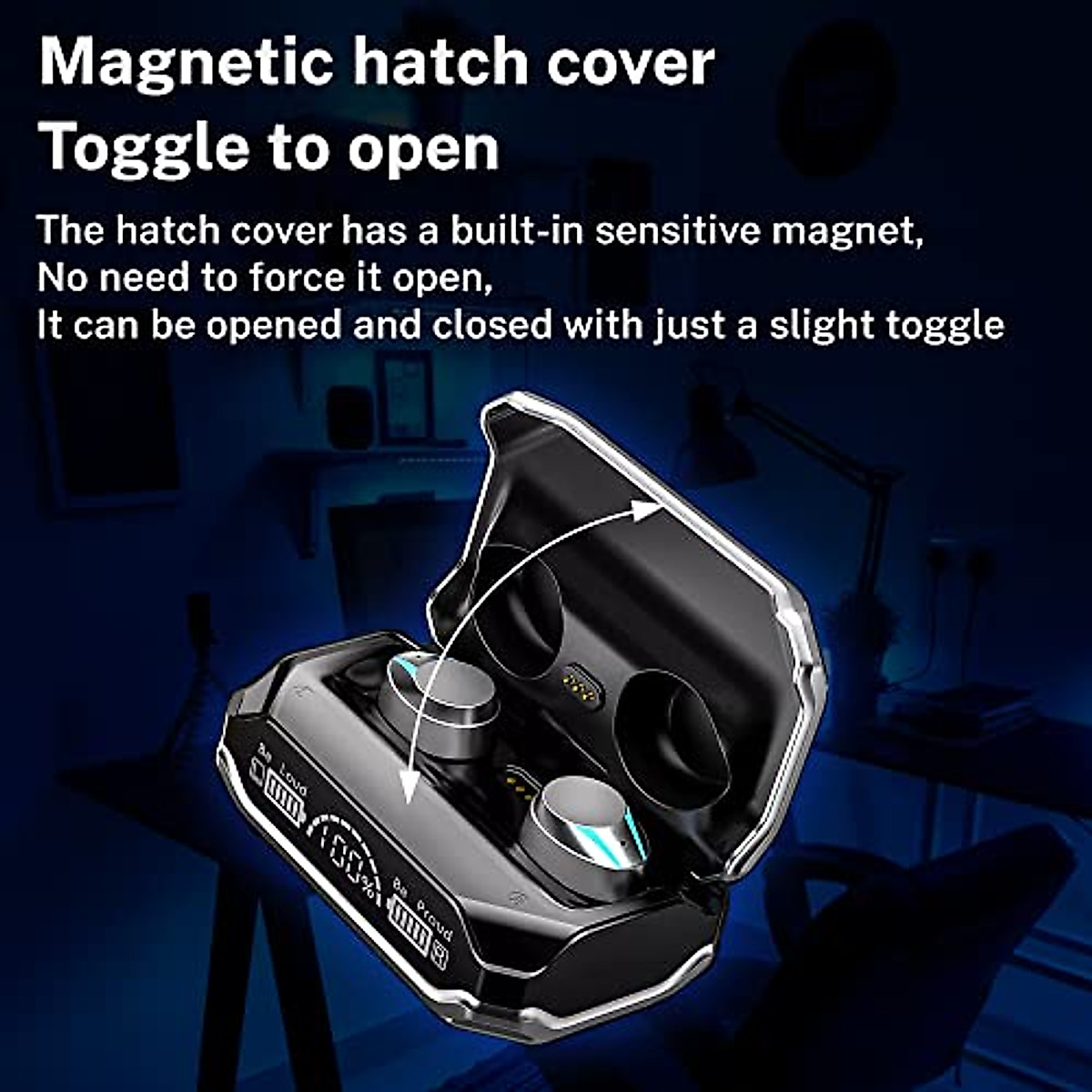 StitchGreen M41 Bluetooth 5.3 True Wireless Earbuds, Environment Noise Cancelling Earbuds with Charging Case, IPX7 Waterproof TWS Earphones, Long Battery 180Hrs Built in 4 Mics Headset iPhone (Black)