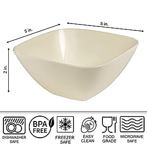 ARNO Serving Bowls Plastic Set of 6,12 OZ Stackable Salad Cereal Soup Snack Fruit Unbreakable BPA Free