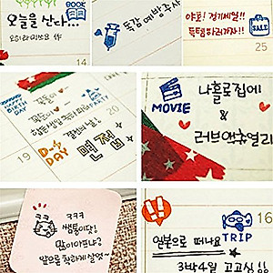 Wooden Rubber Stamps，Youkwer 25 Pcs Mini Cute DIY Diary Stamps Set with Wooden Box （Happy Life,Set of 25）