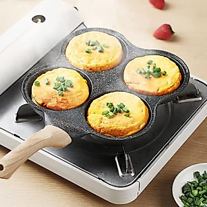 OUDE HOWE Egg Frying Pan 4-Cup Nonstick Egg Frying Pan Easy Clean Egg pans nonstick, Suitable For Gas Stove & Induction Cooker