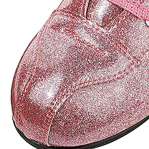 YYW Roller Skate for Women Men Light up Wheel - Double Roller Skater High-top PU Leather Roller Skate Shoes Adjustable PU Roller Skates with Four Piles for Adult Girls Beginners Pink