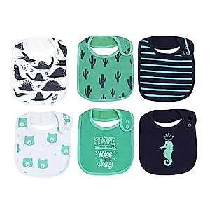 Maiwa Waterproof Cotton Baby Bibs for Boys for Drooling Teething Feeding 6 Pack