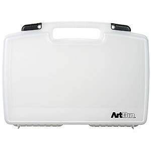 ArtBin 8017AB 17 inch Quick View Carrying Case, Portable Art & Craft Organizer with Handle, [1] Plastic Storage Case, Translucent