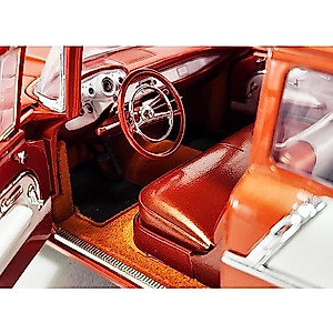 1957 Chevy 150 Custom Cruiser Orange Metallic and White Limited Edition to 300 Pieces Worldwide 1/18 Diecast Model Car by Acme A1807015