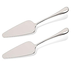 KSENDALO Pie Servers Set of 2, Stainless Steel Dessert Pastry Pie Cake Servers for Celebration Party Wedding Home or More, Silver (7.9inch)