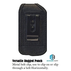 AH Small Horizontal Leather Pouch, Holster Flip Phone with Belt Clip Belt Loop Case Fits LG B470 Kyocera Cadence LTE Alcatel Go Flip/MyFlip FLIP Palm Phone Jitterbug and Most Flip Phones