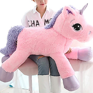 sofipal Giant Unicorn Stuffed Animal Toys,Large Pink Unicorns Plush Pillow Cushion for Birthday,Valentines,Bedroom 43"
