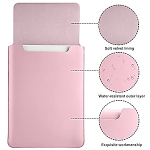 Cute Kissing Dinosaur Laptop Sleeve Case forMacBook Pro 15"/MacBook Pro 16",Soft Leather MacBook Bag Can be Used as Mouse Pad and Laptop Desk Pad,for Women Girl,Pink