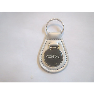 1967-1974 GTX LOGO LEATHER KEYCHAIN - SILVER