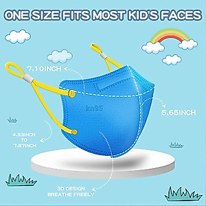 ChiSip 50Pcs KN95 Face Mask for Kids, 5-Layers Breathable KN95 Masks with Cartoon Pattern for Children Boys Girls, Multicolored Safety Masks