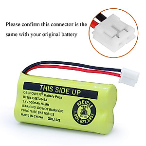 QBLPOWER BT18433 BT28433 BT-8300 BATT-6010 Rechargeable Battery BT184342 BT284342 BT1011 BT1018 BT1022 BT1031 89-1326-00-00/89-1330-01-00/CPH-515D 2.4V(Pack of 4)