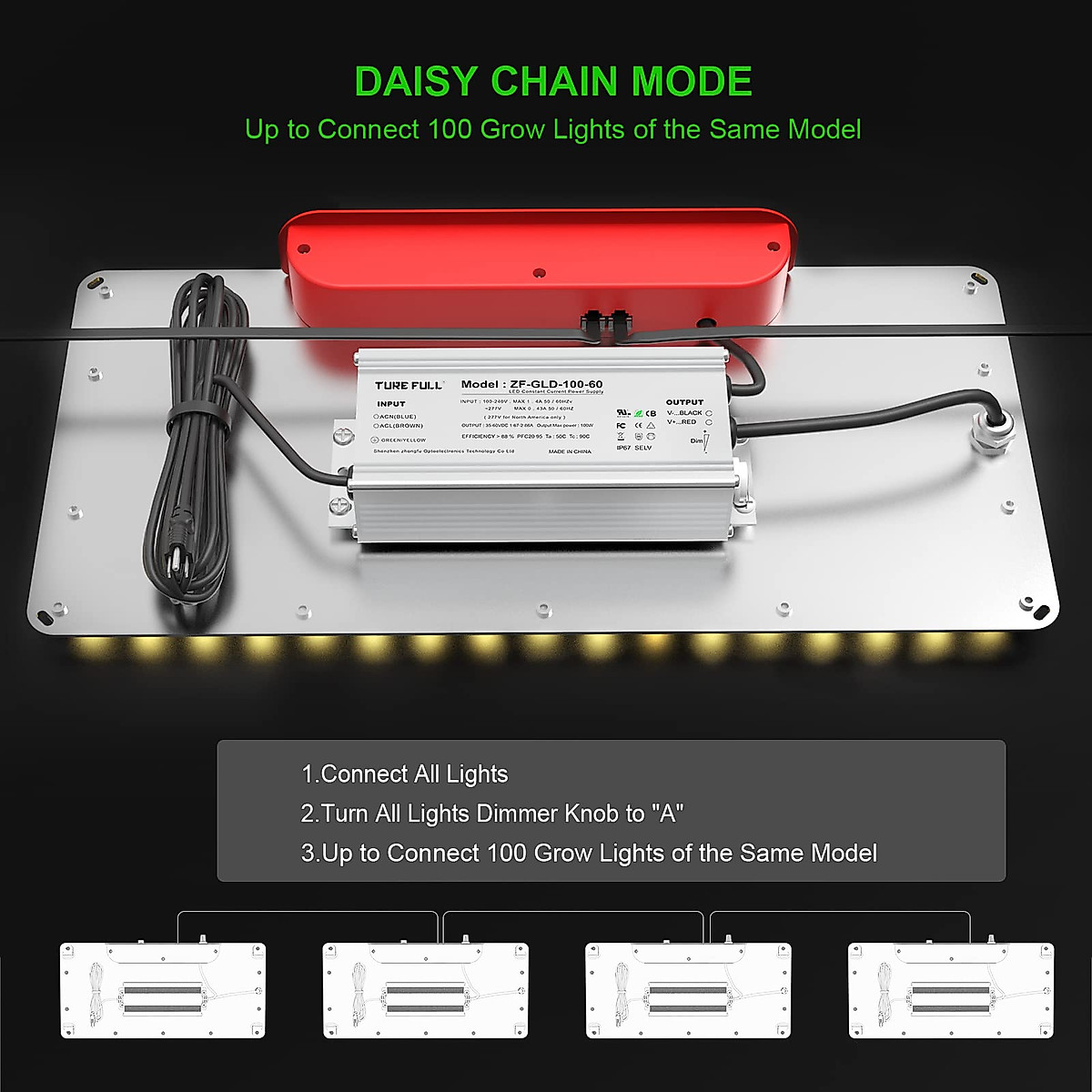 AGLEX K1000 LED Grow Light, 2024 Upgraded Grow Light with Daisy Chain & Dimmable, Full Spectrum Plant Grow Lights for Hydroponic Indoor Plants Seeding Veg Flower Growing Lamps 2x3 Grow Tent