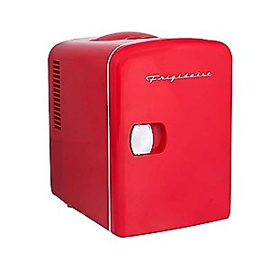 Frigidaire Red Mini Portable Compact Personal Fridge Cooler, 4 Liter Capacity Chills Six 12 oz Cans, 100% Freon-Free & Eco Friendly, Includes Plugs for Home Outlet & 12V Car Charger
