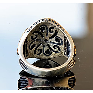 Handcrafted 925 Sterling Silver Men's Freemason Scorpion Ring with Black Agate Gemstone, Masonic Gold Plated King Signet Design, Unique Sterling Silver Ring