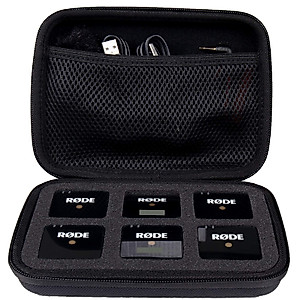 co2CREA Hard Carrying Case Replacement for Rode Wireless GO II Dual Channel Compact Digital Wireless Microphone