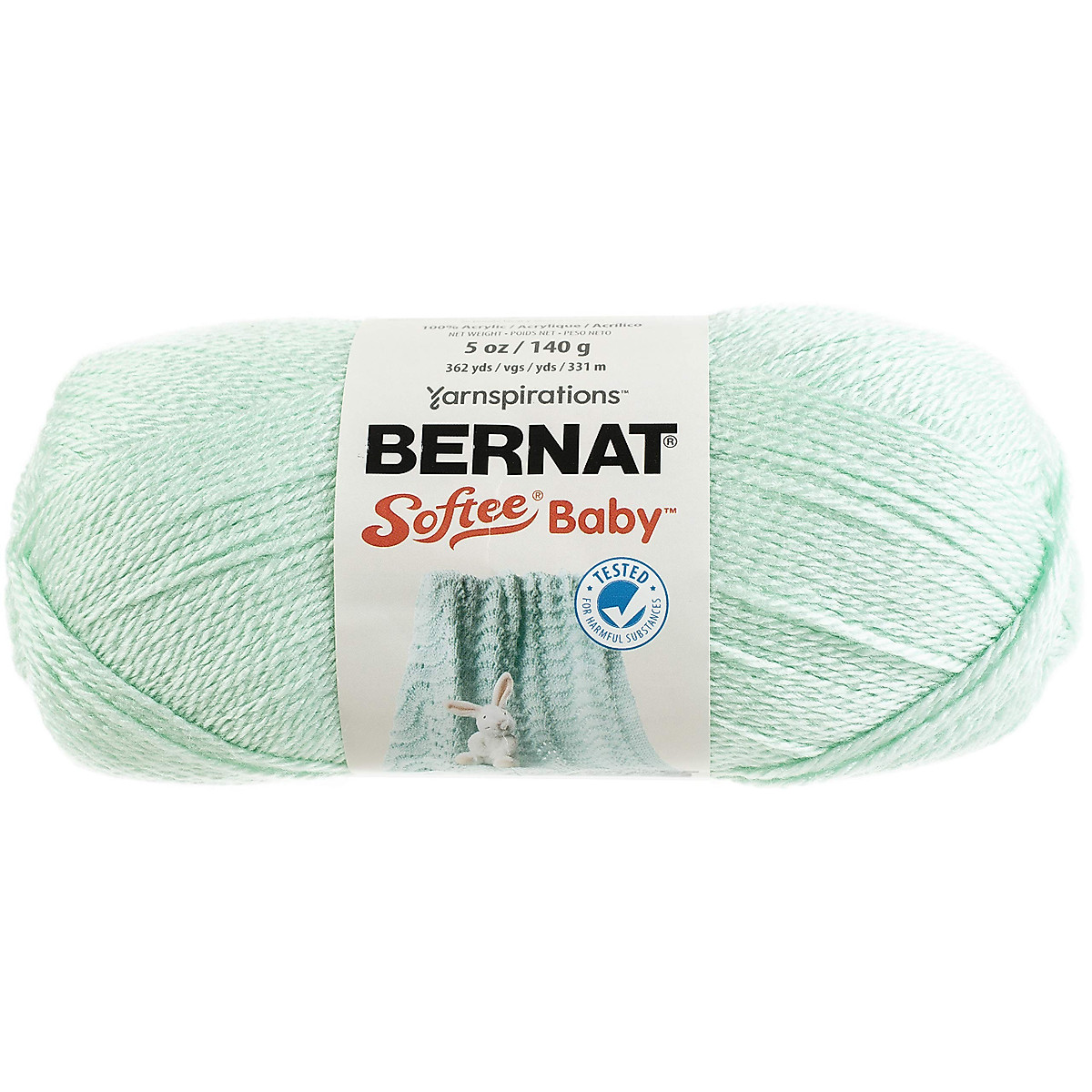 Bernat Softee Baby Yarn, 5 oz, Gauge 3 Light, Mint