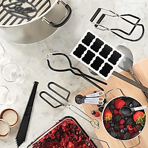 Canning Kit, Canning Supplies Starter Kit, Food Grade Stainless Steel Canning Set for Beginner,Canning Essential Tools for Water Bath & Pressure Canner, Canning Accessories Equipment for Pot, Black