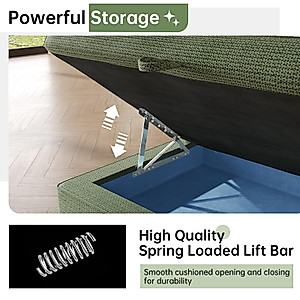 Guyii Sectional Sofa Couch, Modern Luxury Oversized 4-Seater Green Sofa with Storage Ottoman, Convertible Sofa with Back Cushions, L-Shaped Sofa for Living Room, Apartment, Home