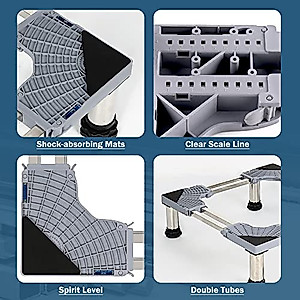 Kokorona Washing Machine Stand Mini Fridge Stand with 4 Strong Feet (9-10.2in High, Dual-Tube), Adjustable Refrigerator Base Multi-Functional Washer Dryer Pedestals, Max Load 440LBS