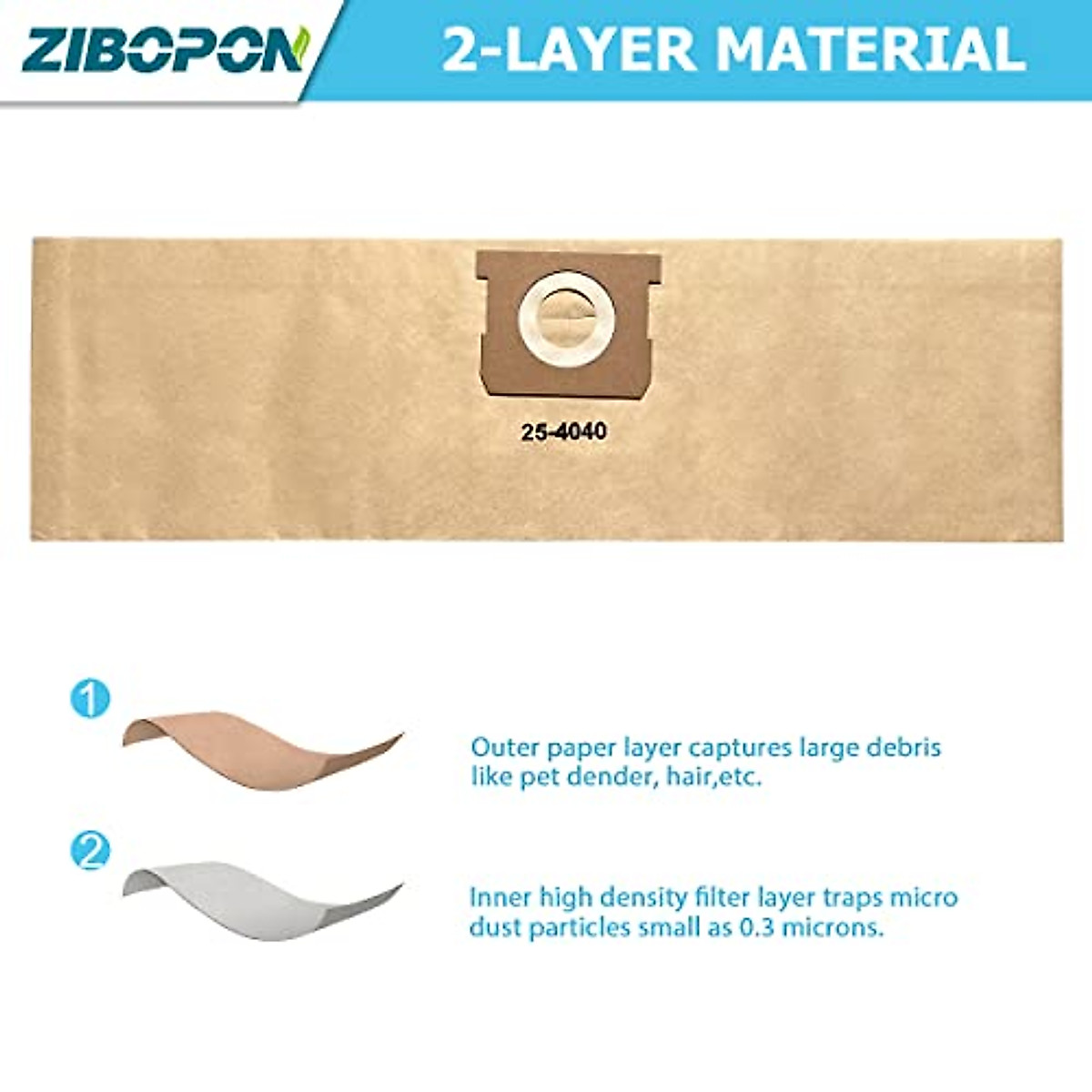 10 Pack DXVA25-4040 Dust Bag-4 gallon Replacement for DEWALT DXV04T 4 Gallon Wet/Dry Vacuum