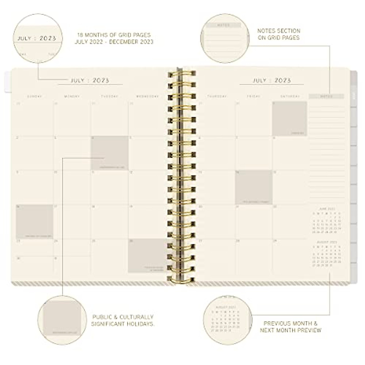 Graphique 2024 Spiral Frosted Cover Planner | 18 Month Organizer July 2023 - Dec. 2024 | Weekly & Monthly Spreads | To-Do & Note List | Reference Tabs | Reminder Stickers | Snoopy House | 6” x 8”