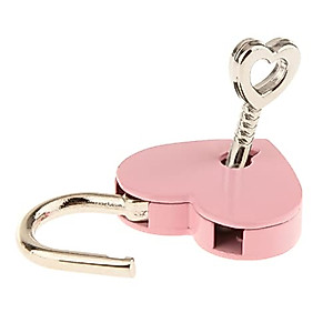 3 Pcs Small Metal Heart Shaped Padlock Mini Lock with Key for Jewelry Storage Box Diary Book,Pink