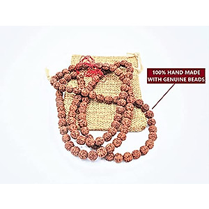 Rudraksha Mala Beads Necklace With 108 Prayer Beads for Japa, Meditation, And To Increase Calmness