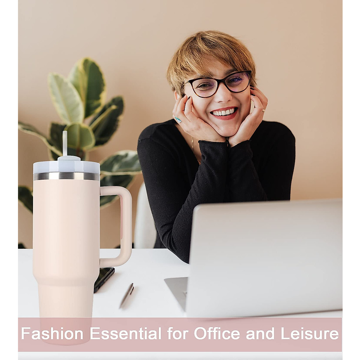 DREAMING MY DREAM 40oz Tumbler with Handle, H2.0 Tumbler Reusable Vacuum, Insulated Tumbler With Lid and Straws, Insulated Cup, Leak Resistant Lid (Red Rust)