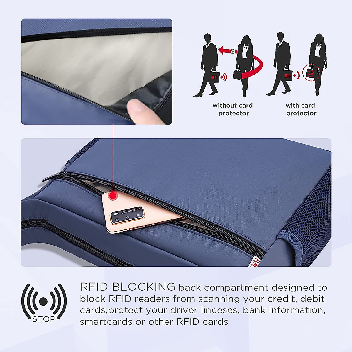 OIWAS Messenger Bag for Ladies Medium Size - RFID Blocking Pocket Anti Theft Crossbody Bag Lightweight Travel Daypack Purse fits 9.7 Inch Satchel Multi Compartments Handbag