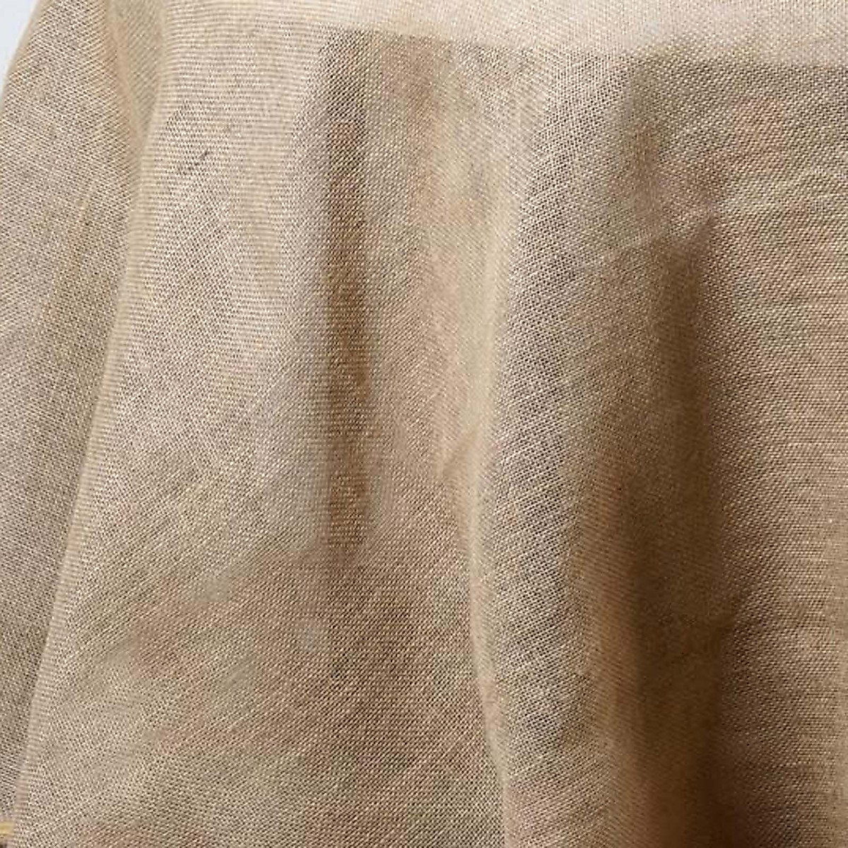 TABLECLOTHSFACTORY Fine Rustic Burlap Tablecloth Round 90" Natural Tone