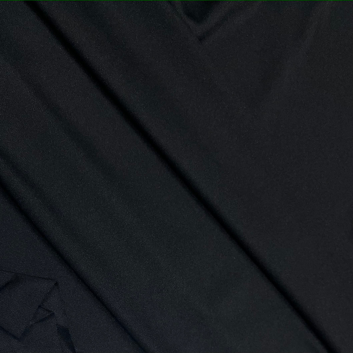 Interlock Fabric Lightweight Polyester Knit Lining Stretch 60'' Wide-1 Yard (Black)