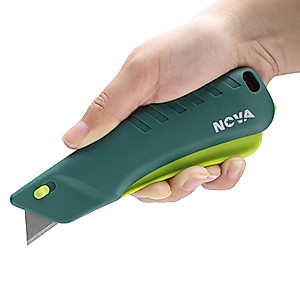 Nova Smart-retracting Squeeze Trigger Knife, Safety Box Cutter, Utility Knife, Ambidextrous Design, Replaceable and Durable Blade, Ideal for Cutting Boxes